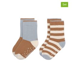 Lässig Lässig 2er-Set: ABS-Socken in Hellblau/ Beige/ Hellbraun - 28% | Größe 19-22 | Babysocken-strumpfhosen