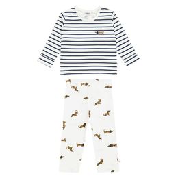 Lässig Lässig Pyjama in Weiß/ Blau - 49% | Größe 98/104 | Baby-waesche