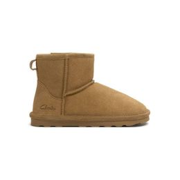 Clarks Leder-Winterboots in Hellbraun - 56% | Größe 37 | Damen-stiefel