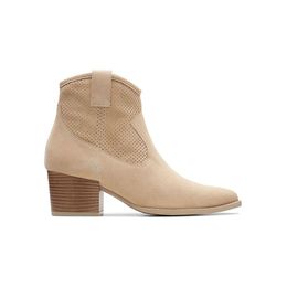 Clarks Leder-Stiefeletten "Elder Rae" in Beige - 56% | Größe 37,5 | Stiefeletten