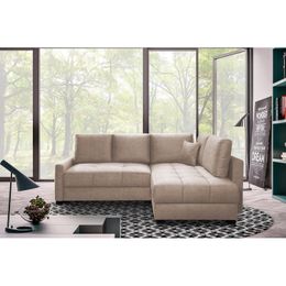 exxpo - sofa fashion Ecksofa &raquo;Chester, Boxspring Federkern-Polsterung, bequem, Breite 241cm, L-Form&laquo; L-Form, schmale Armlehnen, Bettfunktion u. 