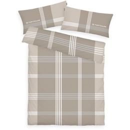 Tom Tailor HOME Bettwäsche »Ole« 2 Stk. tlg. karierte Bettwäsche aus Baumwolle, mit Reißverschluss taupe Obermaterial: 100% Baumwolle B/L: 135 cm x...