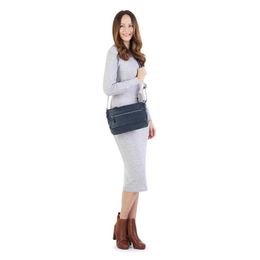 Samantha Look Damen Umh&auml;ngetasche echt Leder, Made in Italy blau