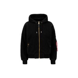 Alpha Industries Bomberjacke &raquo;MA-1 OS Hooded Teddy W&laquo; black XS XS 2 Innentaschen