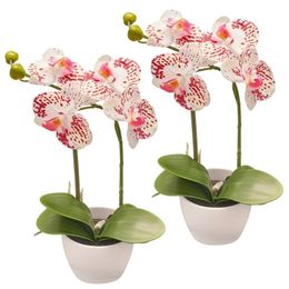 Creativ green Kunstorchidee »Orchidee Phalaenopsis« im Design-Topf weiß-lila gesprenkelt