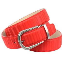 Anthoni Crown Damen Lederg&uuml;rtel in schillernder 3D Optik rot