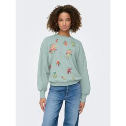 Only Damen Only Sweatshirt &raquo;ONLBROOKE L/S O-NECK FLOWER SWT&laquo; M