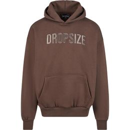 DROPSIZE Kapuzensweatshirt &raquo;Herren Heavy Oversize Flat Front Embo Hoodie&laquo;, 1 Stk. chocolatebrown XL XL Hoodies mit Kapuze und bequemer K&auml;ngurutasche