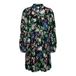 Y.A.S Hemdblusenkleid &raquo;YASALIRA LS SHIRT DRESS S. NOOS&laquo; Sommerkleid, mit Volant Black AOP:Chalk flower XL - N-Gr N-Gr XL Praktische Knopfleiste und...