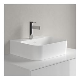 Villeroy & Boch Villeroy und Boch Finion Handwaschbecken 43644LRW 430 x 390 x 140 mm, ohne Überlauf, Unterseite geschliffen, Stone White CeramicPlus