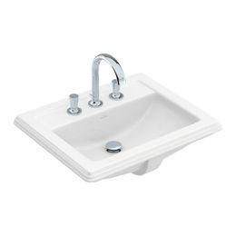 Villeroy & Boch Villeroy und Boch HOMMAGE Einbau-Waschtisch 710263R1 63x52,5cm, 1 Hahnloch, Überlauf, weiß ceramicplus