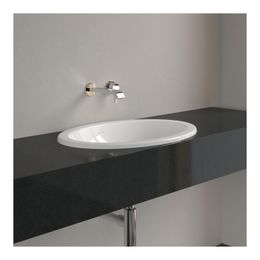 Villeroy & Boch Villeroy und Boch Loop & friends Einbauwaschbecken 4A6300R1 oval, ohne Hahnlochbank, mit &Uuml;berlauf, 66 x 47 cm, wei&szlig; C-plus