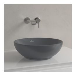 Villeroy & Boch Villeroy und Boch Loop & friends Aufsatz-Waschtisch 4A4501i4 &Oslash; 38cm, ohne Hahnlochbank, ohne &Uuml;berlauf, graphite C-plus