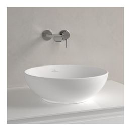 Villeroy & Boch Villeroy und Boch Loop & friends Aufsatz-Waschtisch 4A4501RW &Oslash; 38cm, ohne Hahnlochbank, ohne &Uuml;berlauf, Stone White C-plus