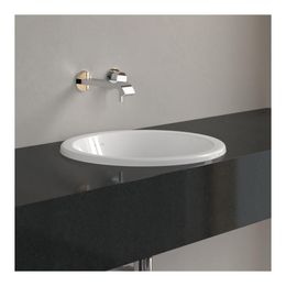 Villeroy & Boch Villeroy und Boch Loop & friends Einbauwaschbecken 4A600001 rund, ohne Hahnlochbank, mit &Uuml;berlauf, &Oslash; 45 cm, wei&szlig;
