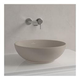 Villeroy & Boch Villeroy und Boch Loop & friends Aufsatz-Waschtisch 4A4501AM &Oslash; 38cm, ohne Hahnlochbank, ohne &Uuml;berlauf, almond C-plus