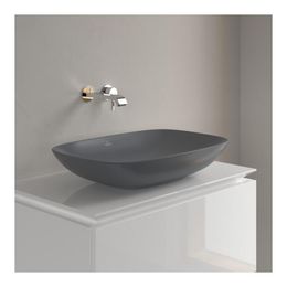 Villeroy & Boch Villeroy und Boch Loop & friends Aufsatz-Waschtisch 4A5001i4 62x42cm, ohne Hahnlochbank, ohne &Uuml;berlauf, graphite CeramicPlus