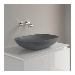 Villeroy & Boch Villeroy und Boch Loop & friends Aufsatz-Waschtisch 4A4901i4 56x38cm, ohne Hahnlochbank, ohne &Uuml;berlauf, graphite C-plus