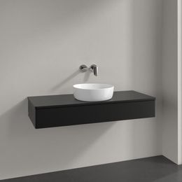 Villeroy & Boch Villeroy und Boch Antao Waschtisch-Unterschrank K10010PD 120x19x50cm, Waschbeckenplattenfarbe Lack, black matt lacquer