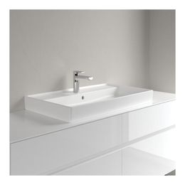 Villeroy & Boch Villeroy und Boch Collaro Schrankwaschtisch 4A338GRW 800 x 465 x 160 mm, mit &Uuml;berlauf, Unterseite geschliffen, Stone White CeramicPlus