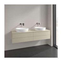 Villeroy & Boch Villeroy und Boch Antao Waschtisch-Unterschrank L28150HJ mit Beleuchtung, 4 Ausz&uuml;ge, 1600 x 360 x 500 mm, Front ohne Struktur, Silk Grey Matt Lacquer / Silk Grey Matt Lacquer
