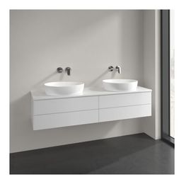 Villeroy & Boch Villeroy und Boch Antao Waschtisch-Unterschrank L28150GF mit Beleuchtung, 4 Ausz&uuml;ge, 1600 x 360 x 500 mm, Front mit Struktur, Glossy White Lacquer / Glossy White Lacquer