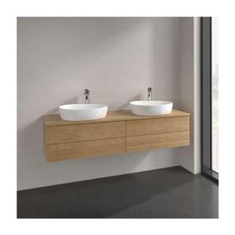 Villeroy & Boch Villeroy und Boch Antao Waschtisch-Unterschrank L28151HN mit Beleuchtung, 4 Ausz&uuml;ge, 1600 x 360 x 500 mm, Front mit Struktur, Honey Oak / Honey Oak