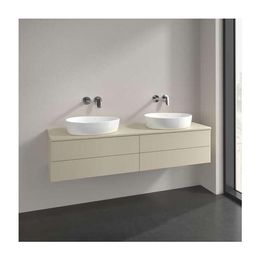 Villeroy & Boch Villeroy und Boch Antao Waschtisch-Unterschrank L28050HJ mit Beleuchtung, 4 Ausz&uuml;ge, 1600 x 360 x 500 mm, Front ohne Struktur, Silk Grey Matt Lacquer / Silk Grey Matt Lacquer
