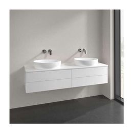 Villeroy & Boch Villeroy und Boch Antao Waschtisch-Unterschrank L28050MT mit Beleuchtung, 4 Ausz&uuml;ge, 1600 x 360 x 500 mm, Front ohne Struktur, White Matt Lacquer / White Matt Lacquer