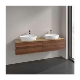 Villeroy & Boch Villeroy und Boch Antao Waschtisch-Unterschrank L28151HM mit Beleuchtung, 4 Ausz&uuml;ge, 1600 x 360 x 500 mm, Front mit Struktur, Warm Walnut / Honey Oak