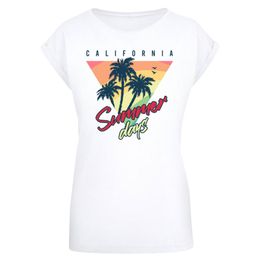 F4NT4STIC Extended Shoulder T-Shirt California Palmen Retro in weiß | Gr.: L