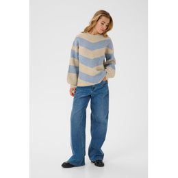 Kaffe Strickpullover KAverana Baggy fit in FeatherG.M./Windward Blue Str. | Gr.: M
