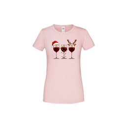 PAULGOS Damen T-Shirt, Die Weinfrauen in Rosa | Gr.: L