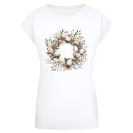 F4NT4STIC T-Shirt Osterkranz Eierkranz Blumenring in wei&szlig; | Gr.: XXL