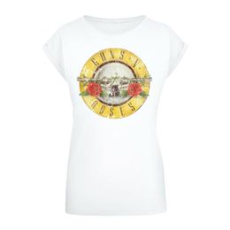 F4NT4STIC Extended Shoulder T-Shirt Guns 'n' Roses Vintage Logo Black in wei&szlig; | Gr.: XXL