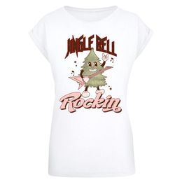 F4NT4STIC Extended Shoulder T-Shirt Jingle Bell Rocking Weihnachten Tree in wei&szlig; | Gr.: M