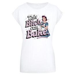 F4NT4STIC T-Shirt Vintage Pin Up B&auml;ckerin in wei&szlig; | Gr.: XXL