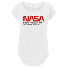 F4NT4STIC Long Cut T-Shirt Long Cut T-Shirt 'NASA Aeronautics And Space' in wei&szlig; | Gr.: S