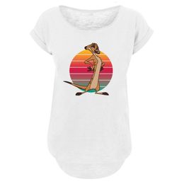 F4NT4STIC Long Cut T-Shirt K&ouml;nig der L&ouml;wen Timon Sunset in wei&szlig; | Gr.: XS