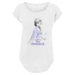 F4NT4STIC Long Cut T-Shirt Disney Frozen 2 Elsa Unity Snowflake in wei&szlig; | Gr.: XS