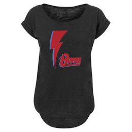 F4NT4STIC Long Cut T-Shirt David Bowie Red Bolt in schwarz | Gr.: XL