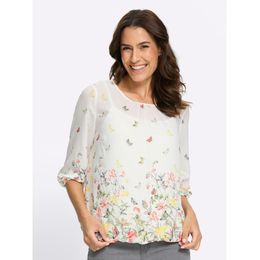 WITT WEIDEN Druckbluse in ecru-khaki-bedruckt | Gr.: 38