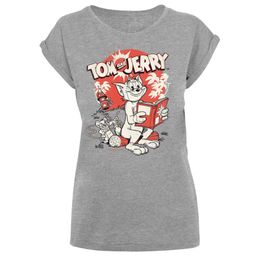F4NT4STIC T-Shirt Tom and Jerry TV Serie Rocket Prank in grau meliert | Gr.: S