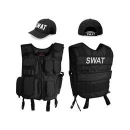 Normani Outdoor Sports Kost&uuml;m bestehend aus Weste, Patch und Cap in SWAT | Gr.: XL/XXL