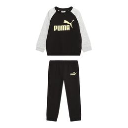 Puma Jogginganzug 'Minicats Essentials' Jungen Gr&ouml;&szlig;e 86 hellgelb / grau / schwarz