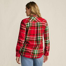 LANDS' END Boyfriend-Bluse aus Flanell, Damen,  Rot, Baumwolle, by Lands' End