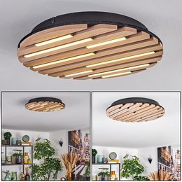 hofstein Vorlix Deckenleuchte LED Holzoptik, Schwarz, 1-flammig
