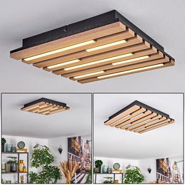 hofstein Vorlix Deckenleuchte LED Holzoptik, Schwarz, 1-flammig