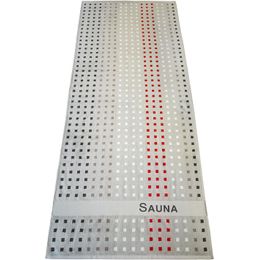 Saunatuch Dyckhoff "Saunatuch Karo", silberfarben, B:80cm L:200cm, Walkfrottee, Obermaterial: 100% Baumwolle, Handt&uuml;cher