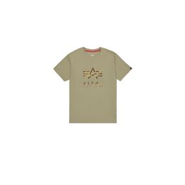 T-Shirt Alpha Industries "Camo Puff Print T-Shirt", Herren, Gr. S, gr&uuml;n (olive), Obermaterial: 100% Baumwolle, Shirts T-Shirt